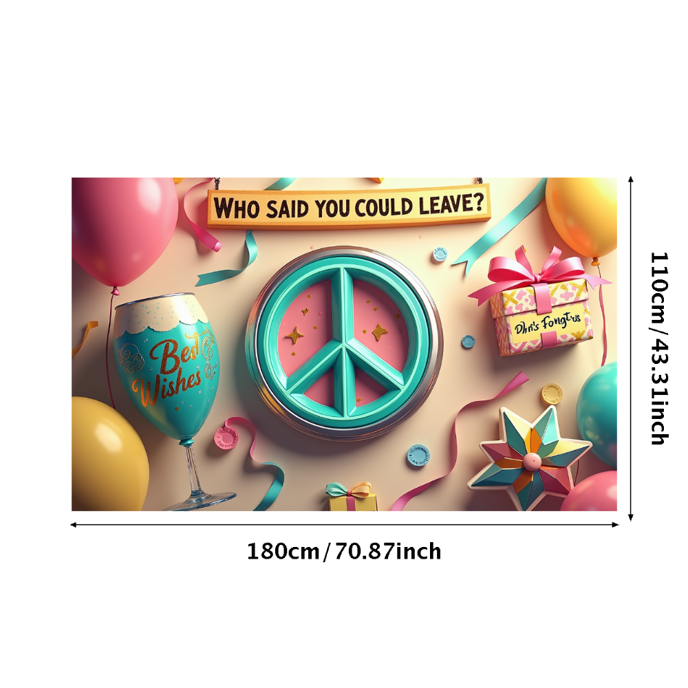 LUUFILx Vibrant Party Background Banner with Peace Symbol Golden Star ...