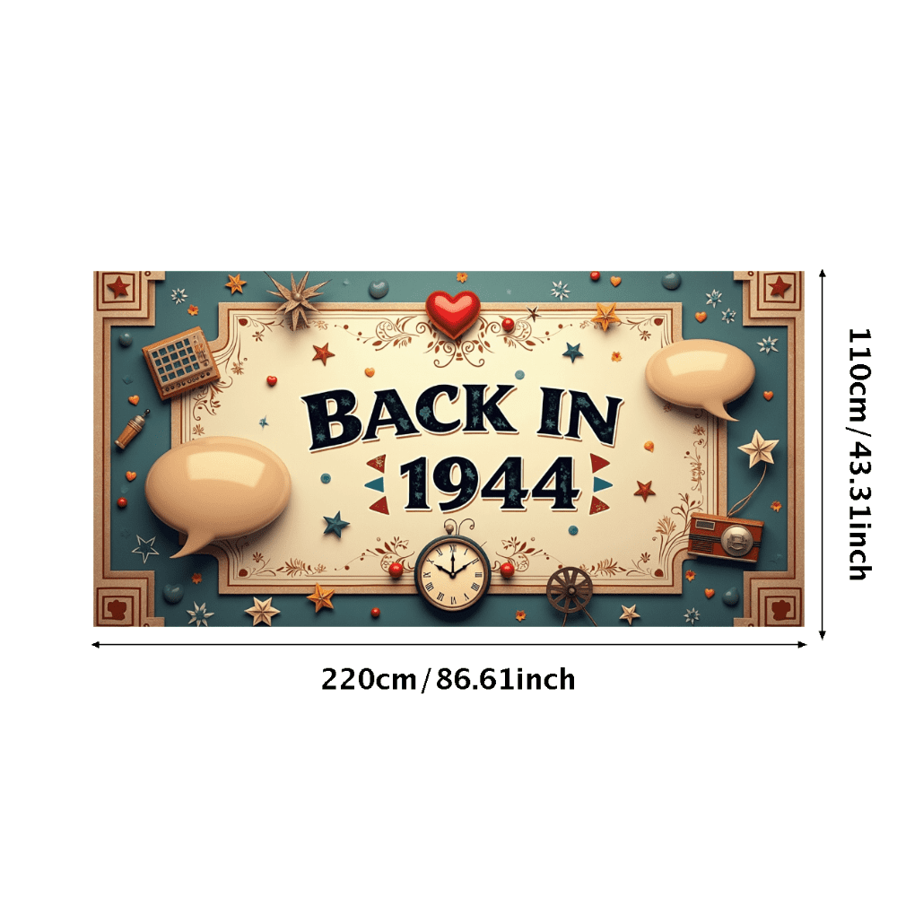 LUUFILx Vintage 1944 Backdrop Banner Retro Party Decoration Nostalgia ...