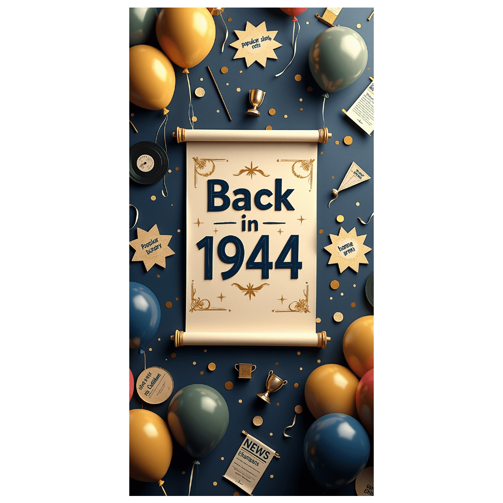LUUFILx Vintage Themed Backdrop Banner with Star Patterns Back in 1944 ...