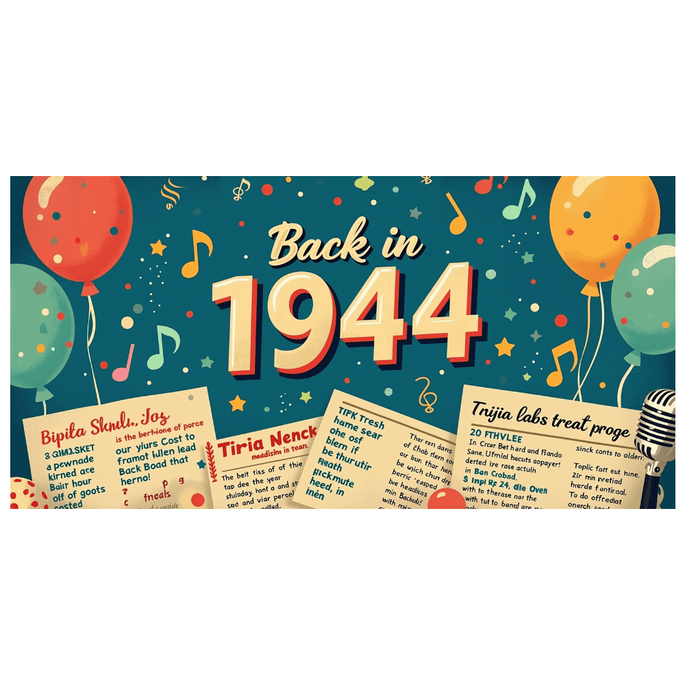 LUUFILx Vintage Themed Backdrop Banner with Star Patterns Back in 1944 ...