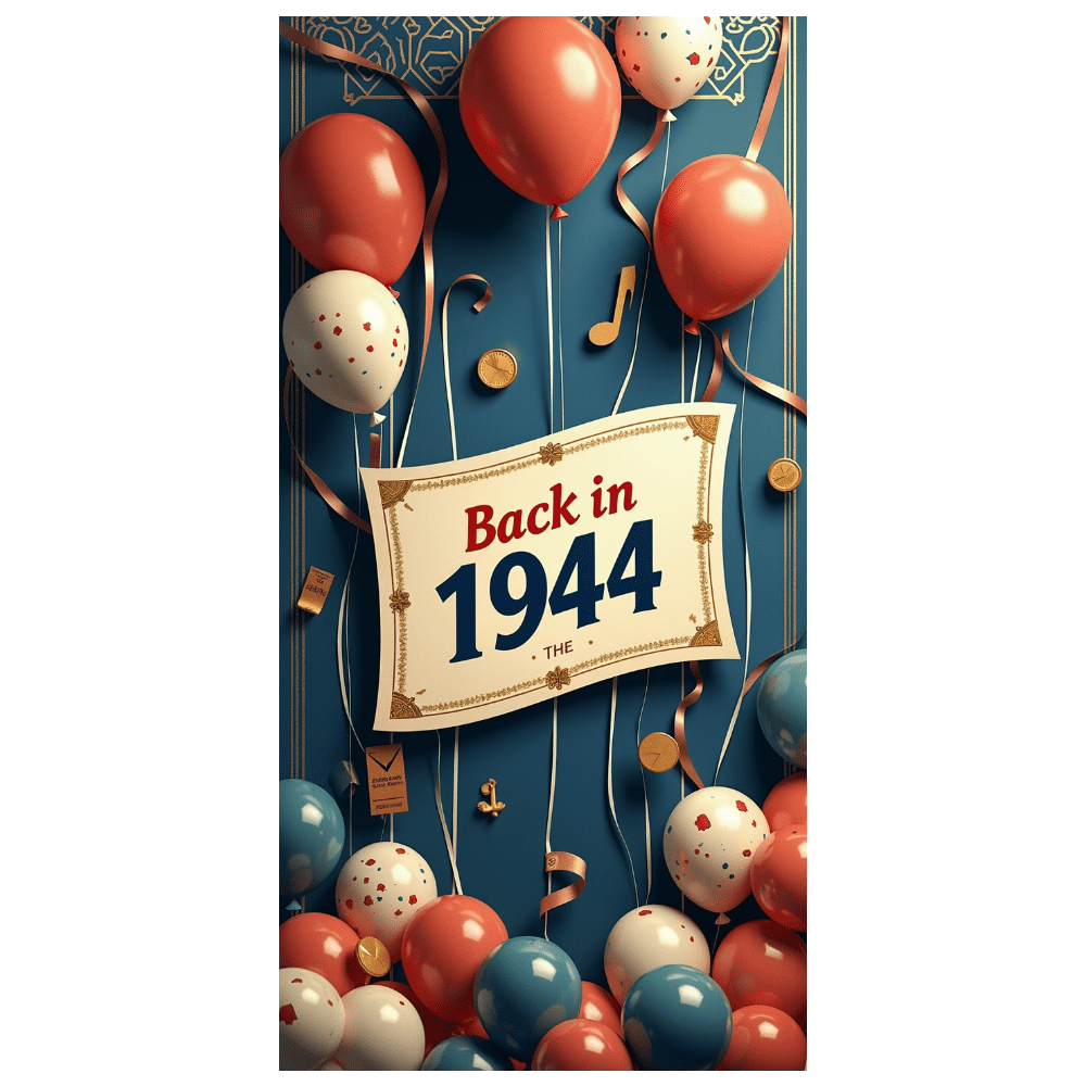 LUUFILx Vintage Themed Backdrop Banner with Star Patterns Back in 1944 ...