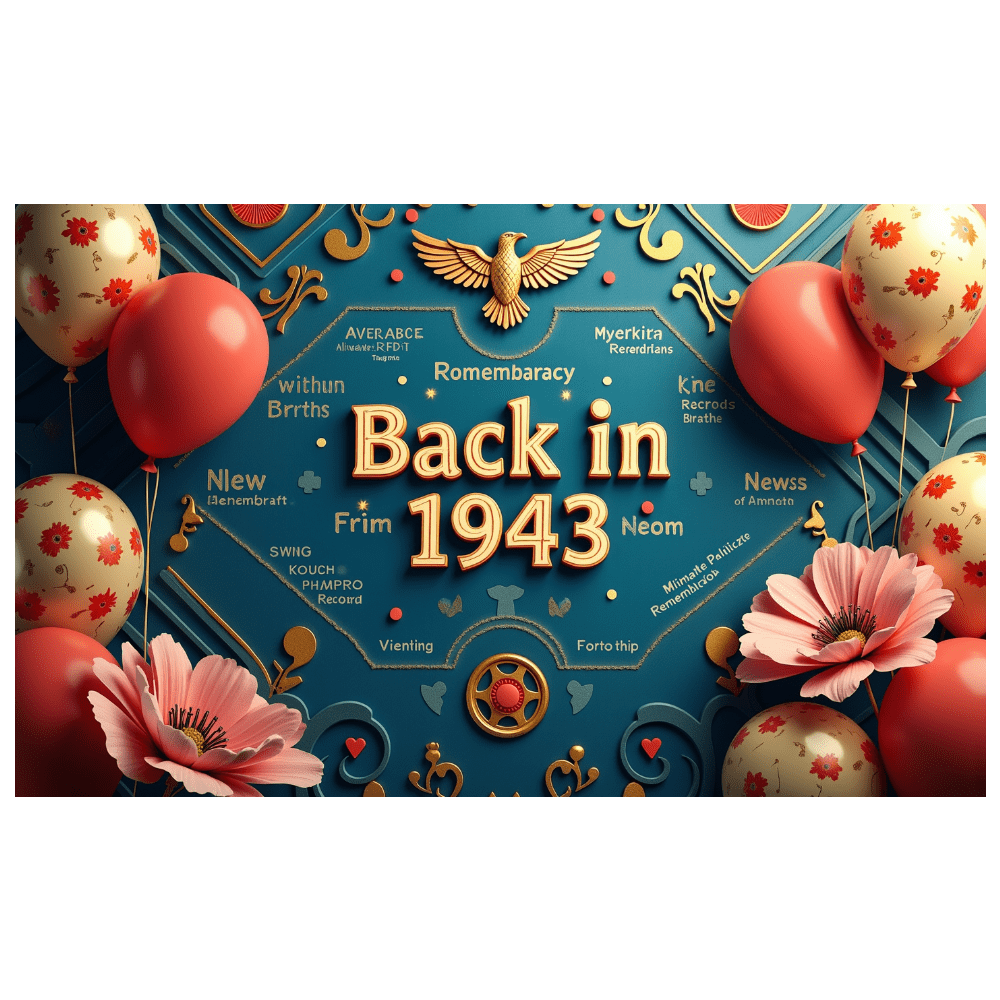 LUUFILx Vintage Themed Party Background Banner with 1944 Text, Balloon ...