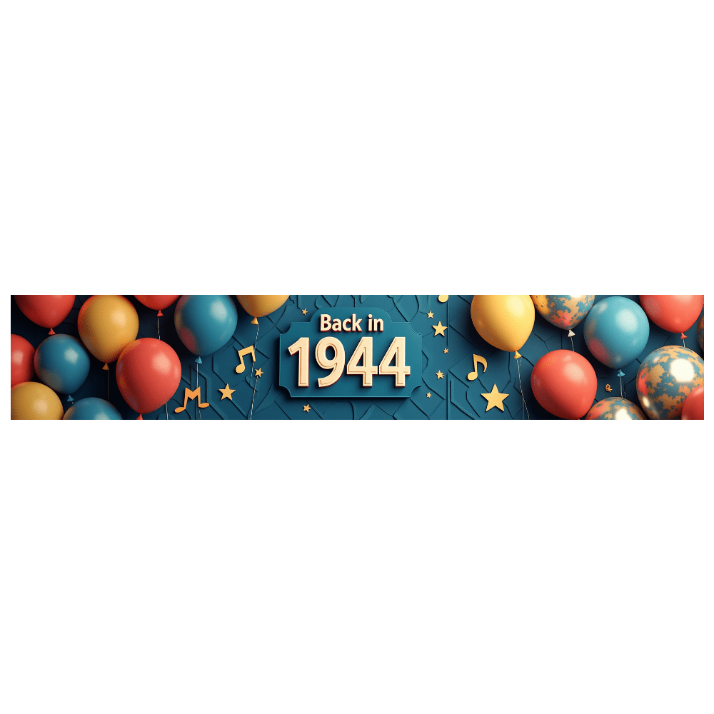 LUUFILx Vintage Themed Party Background Banner with 1944 Text, Balloon ...