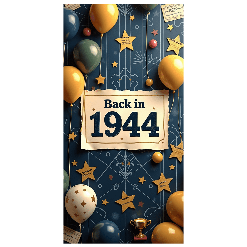 LUUFILx Vintage Themed Party Background Banner with 1944 Text, Balloon ...