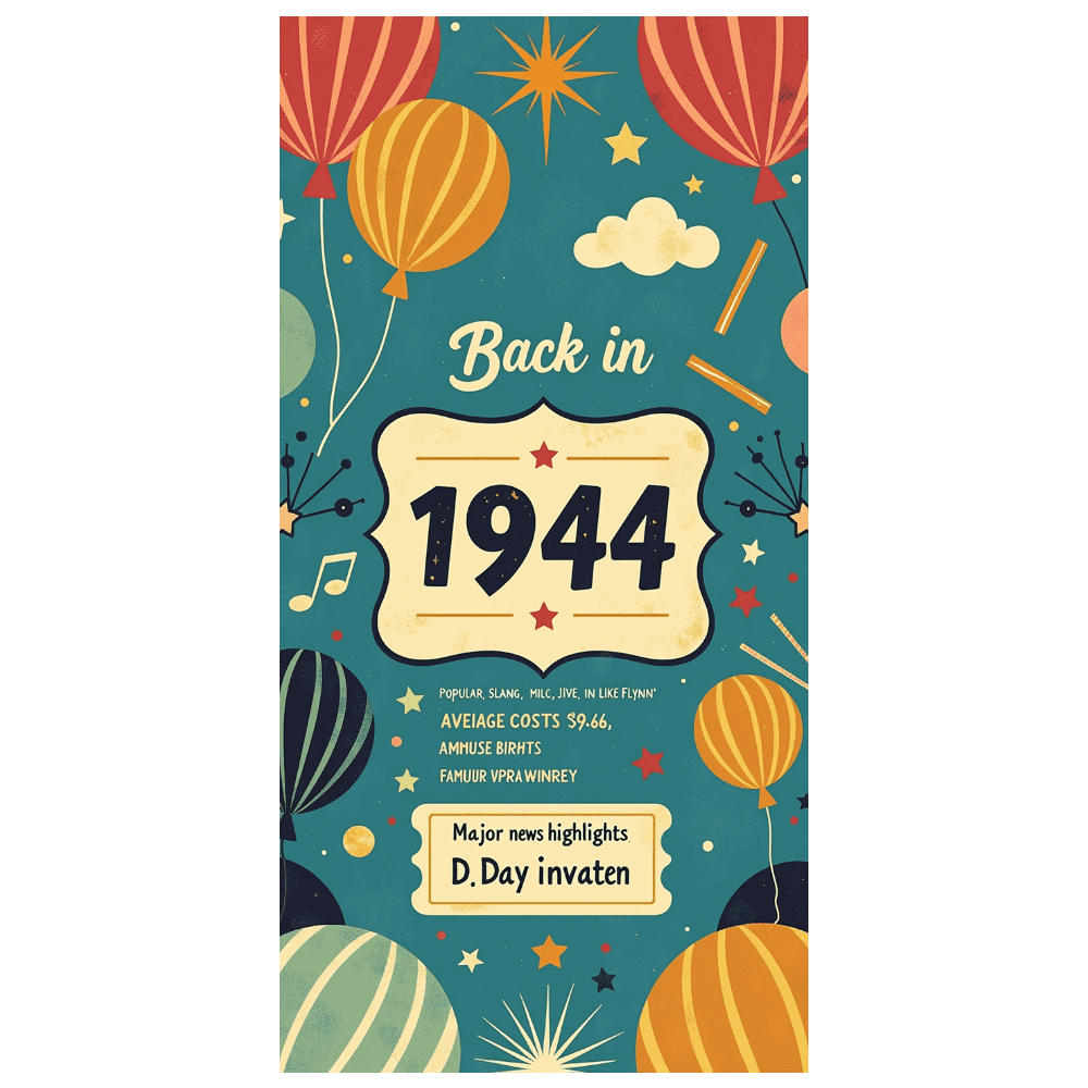 LUUFILx Vintage Themed Party Background Banner with 1944 Text, Balloon ...