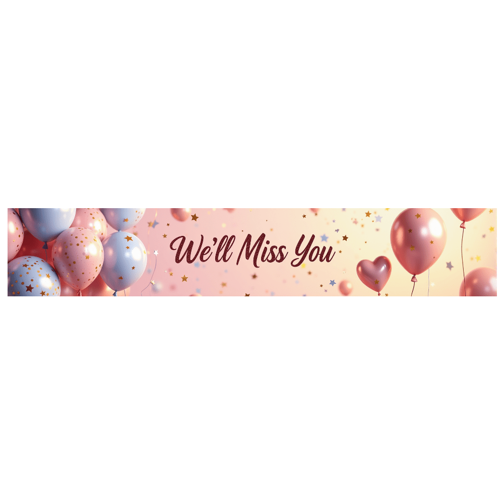 LUUFILx Watercolor Style Balloon Star Banner with We ll Miss You Text ...