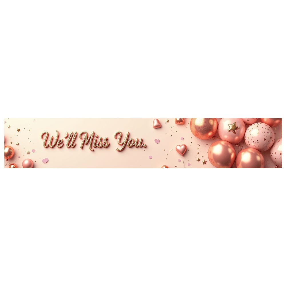 LUUFILx Watercolor Style Balloon Star Banner with We ll Miss You Text ...