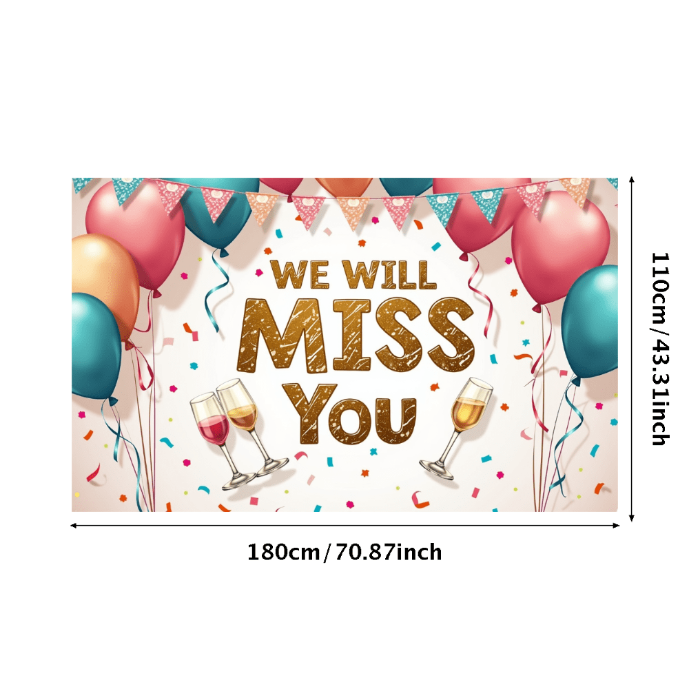 LUUFILx We Will Miss You Banner Farewell Party Decor Balloons Backdrop ...