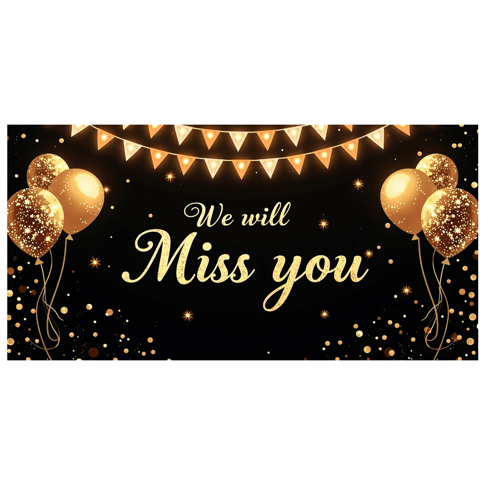 LUUFILx We Will Miss You Farewell Party Banner Gold Balloon Glitter ...