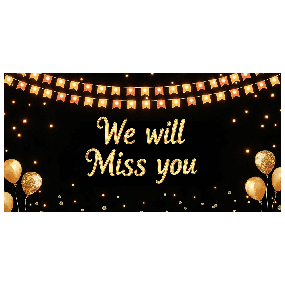 LUUFILx We Will Miss You Farewell Party Banner Gold Balloon Glitter ...