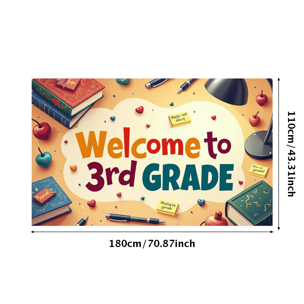 LUUFILx Welcome 3rd Grade Classroom Banner Backdrop Background School ...
