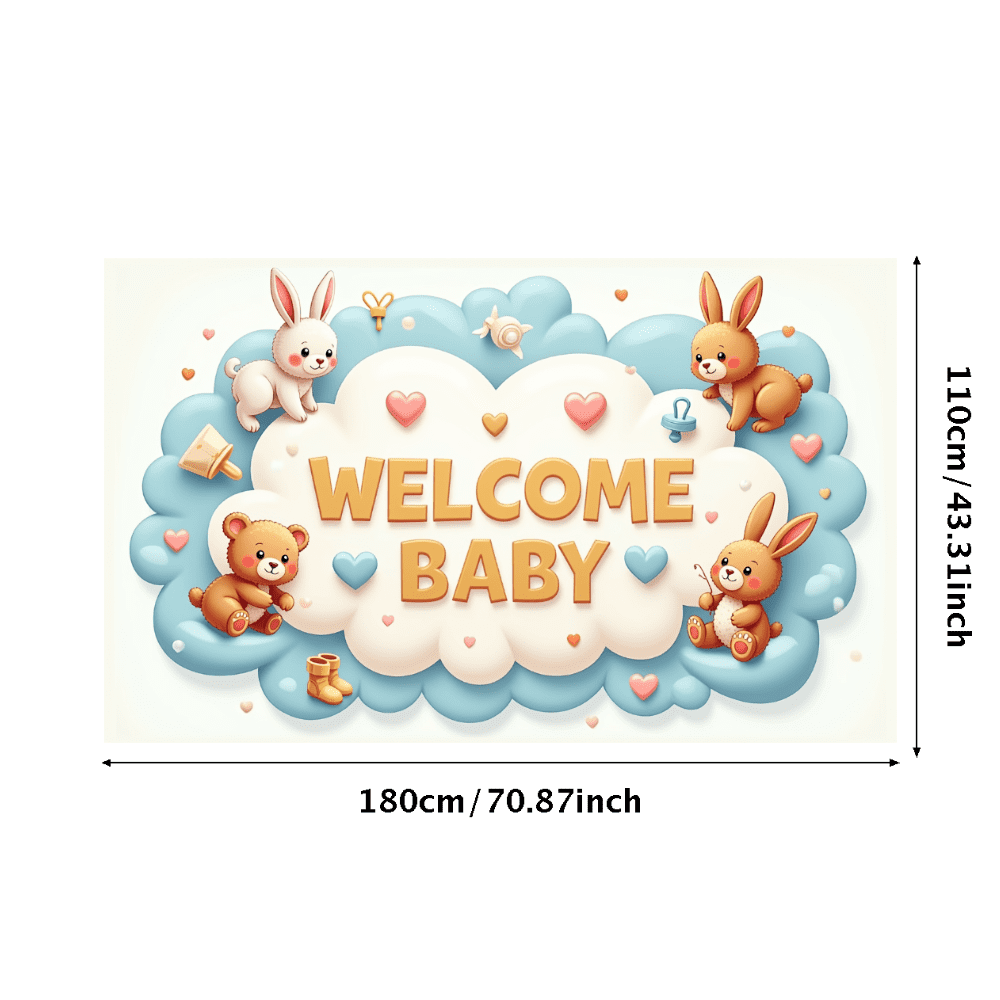 LUUFILx Welcome Baby Banner Backdrop Decoration for Baby Shower Party ...