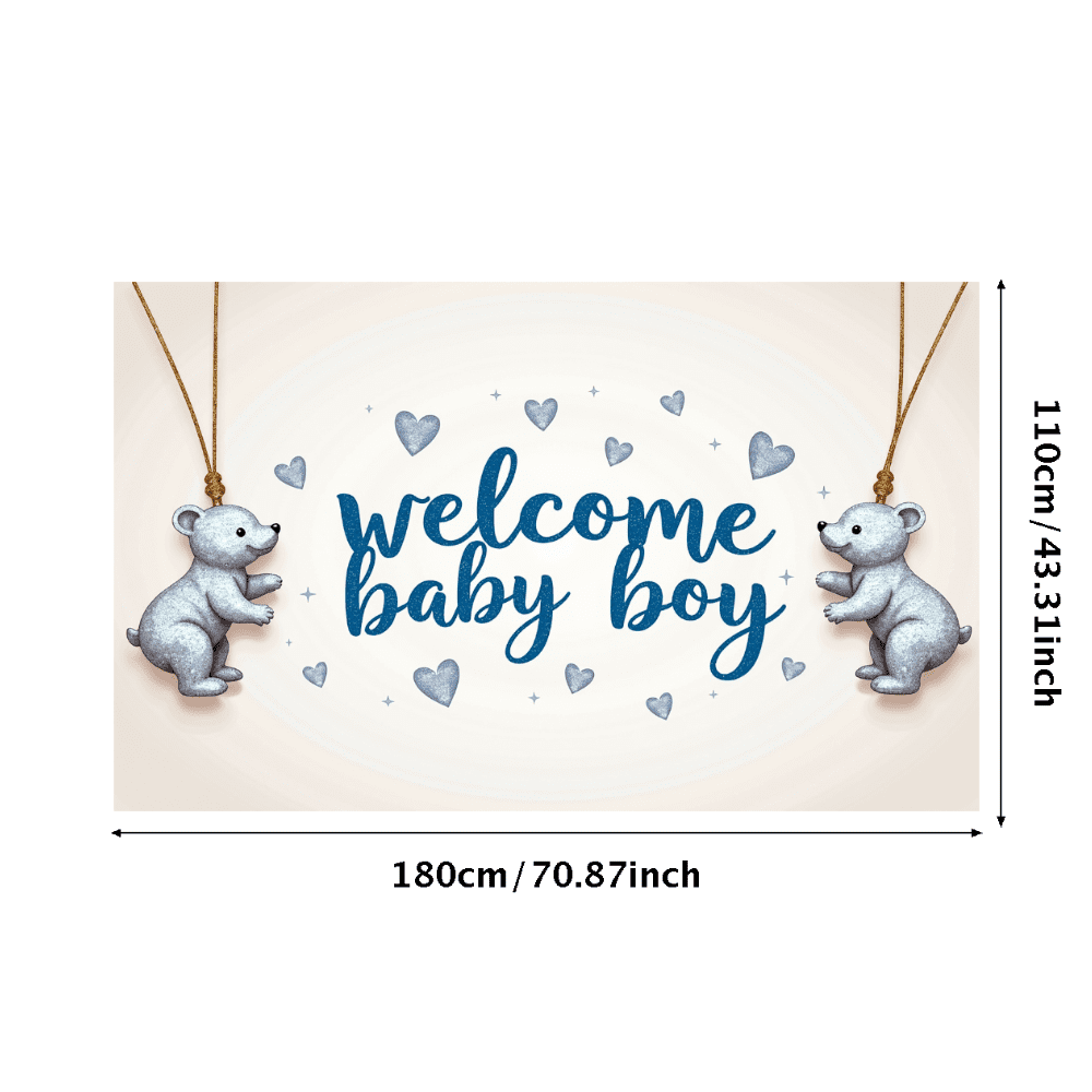 LUUFILx Welcome Baby Boy Backdrop Decoration Background Banner for ...