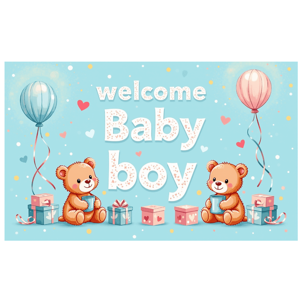 LUUFILx Welcome Baby Boy Banner Photography Props Party Supplies Baby ...