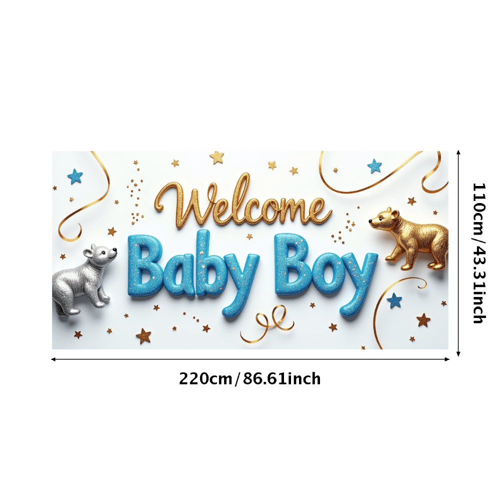 LUUFILx Welcome Baby Boy Banner Photography Props Party Supplies Baby ...