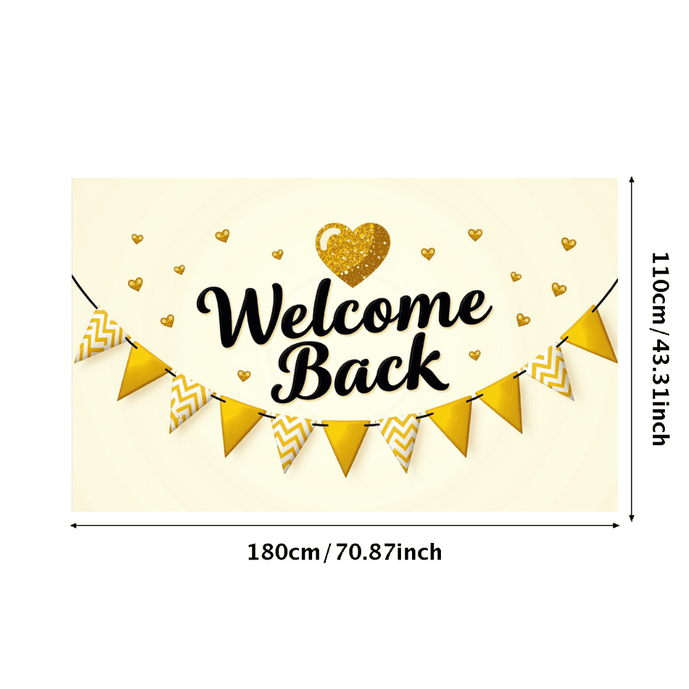 LUUFILx Welcome Back Banner Glitter Heart Chevron Flags Party ...