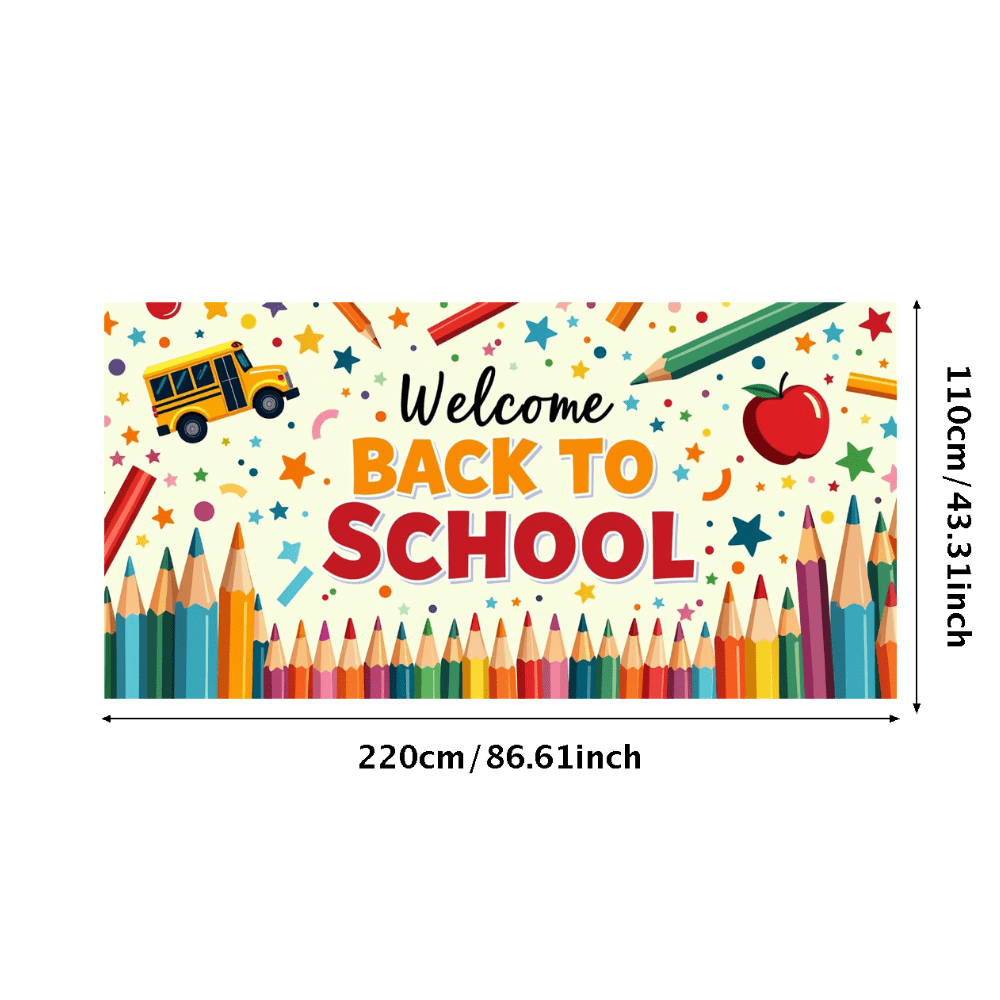 LUUFILx Welcome Back to School Banner Backdrop for Classroom Decor Kids ...