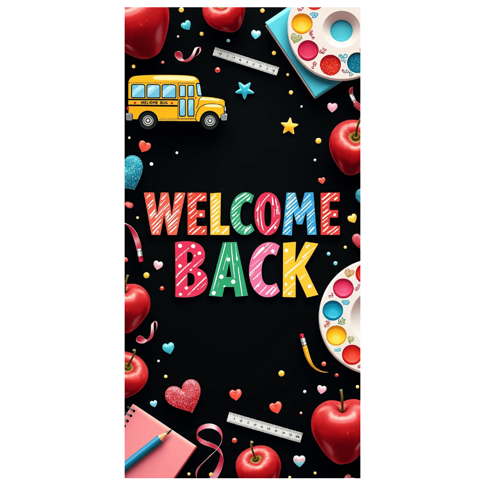 LUUFILx Welcome Back School Banner Colorful Classroom Backdrop With ...