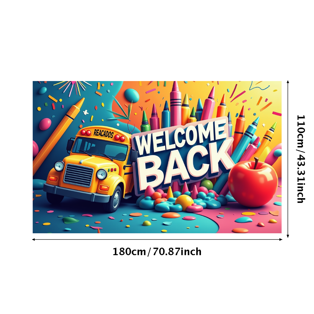 LUUFILx Welcome Back School Bus Backdrop Banner for Classroom ...