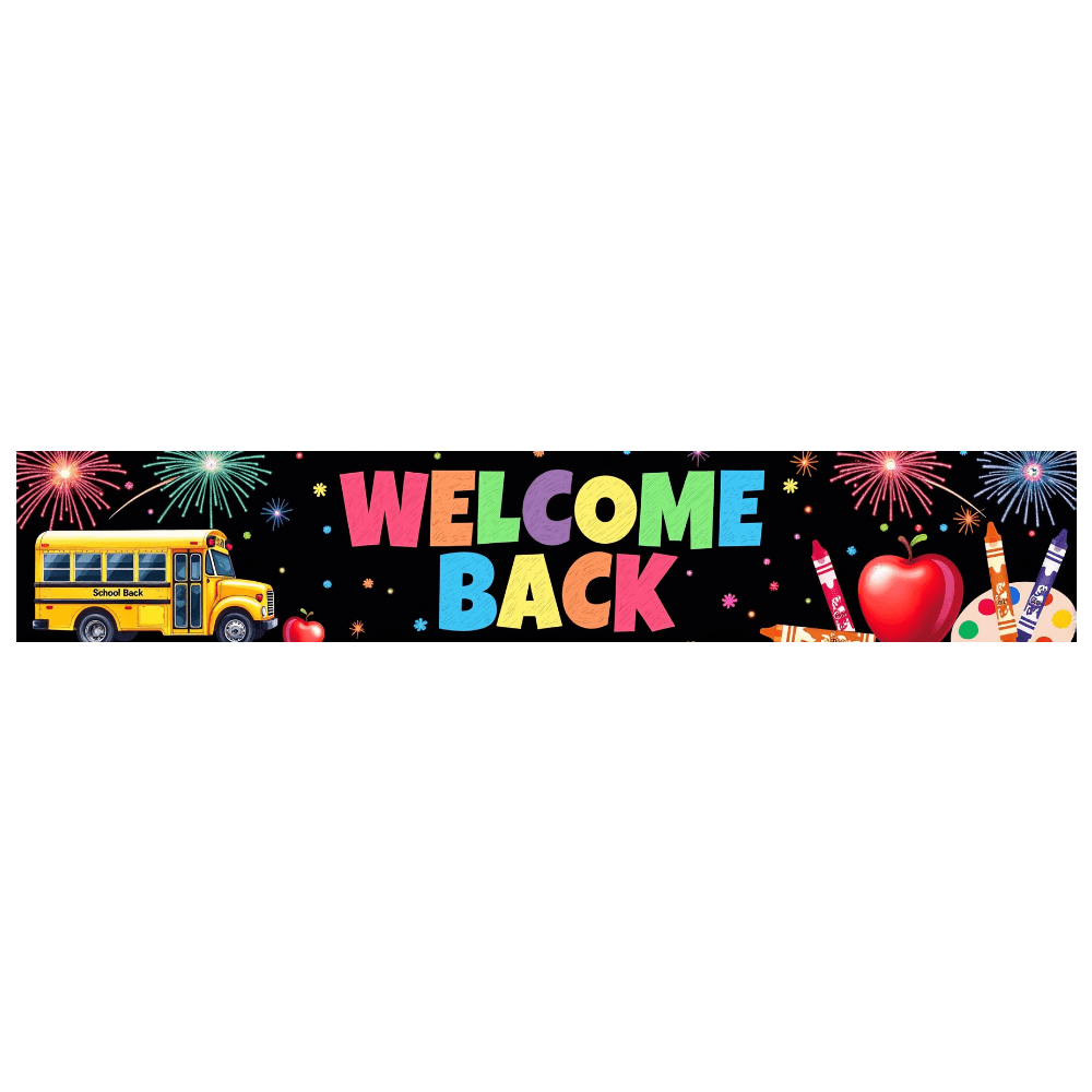 LUUFILx Welcome Back School Bus Banner Backdrop Decorations Classroom ...