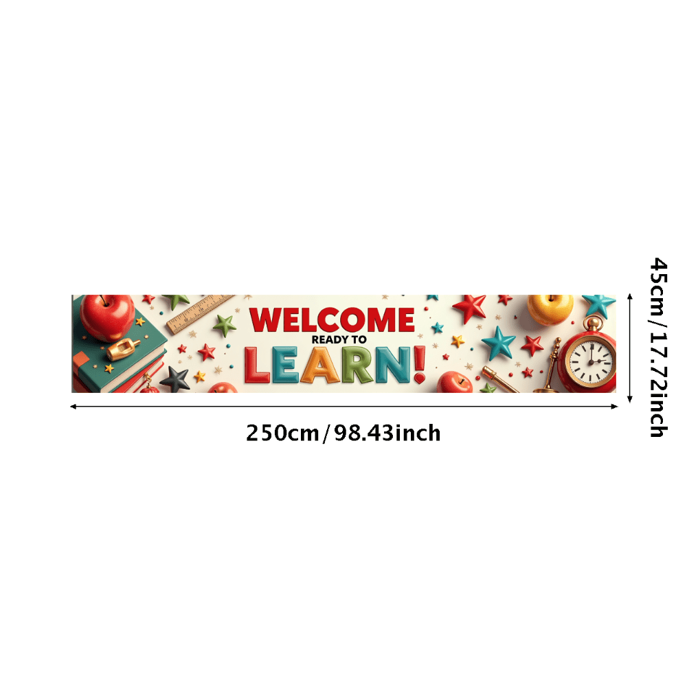 LUUFILx Welcome Back To School Banner Colorful Education Theme ...