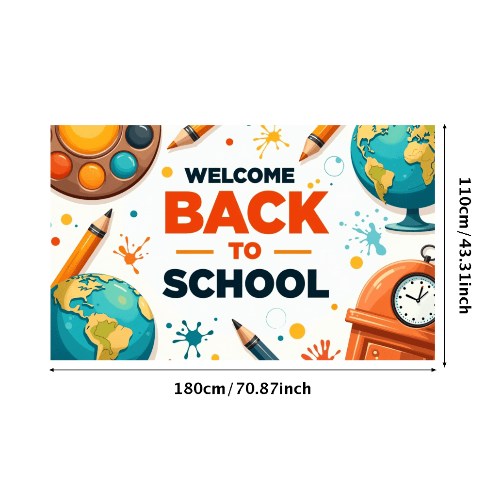 LUUFILx Welcome Back to School Banner Colorful Decorations Backdrop ...