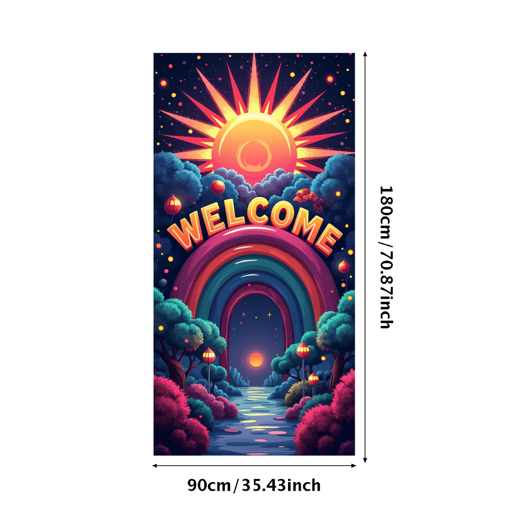 LUUFILx Welcome Backdrop Banner Vibrant Sunburst Design Perfect for ...