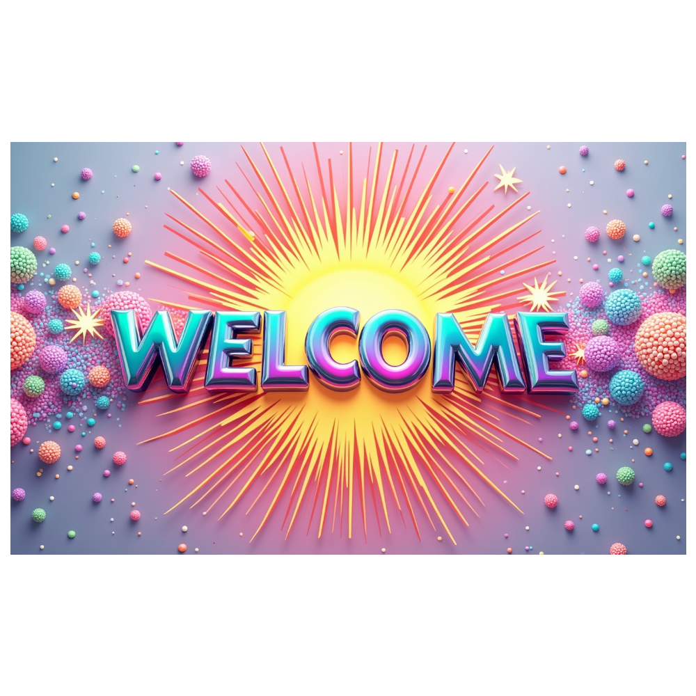 LUUFILx Welcome Backdrop Banner Vibrant Sunburst Design Perfect for ...