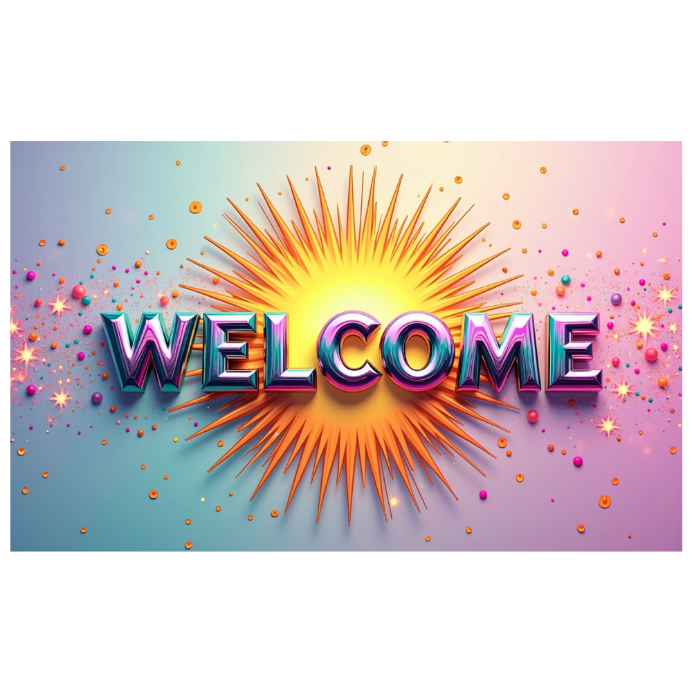 LUUFILx Welcome Backdrop Banner Vibrant Sunburst Design Perfect for ...
