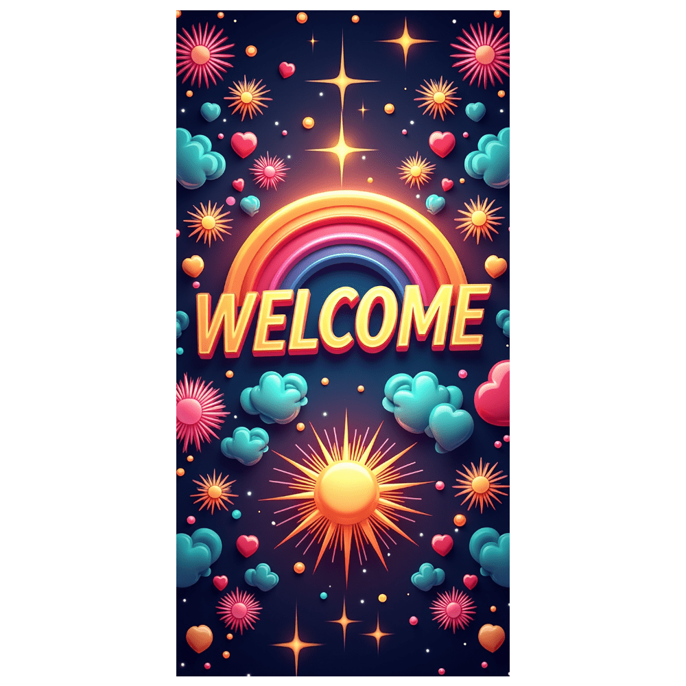 LUUFILx Welcome Backdrop Banner Vibrant Sunburst Design Perfect for ...