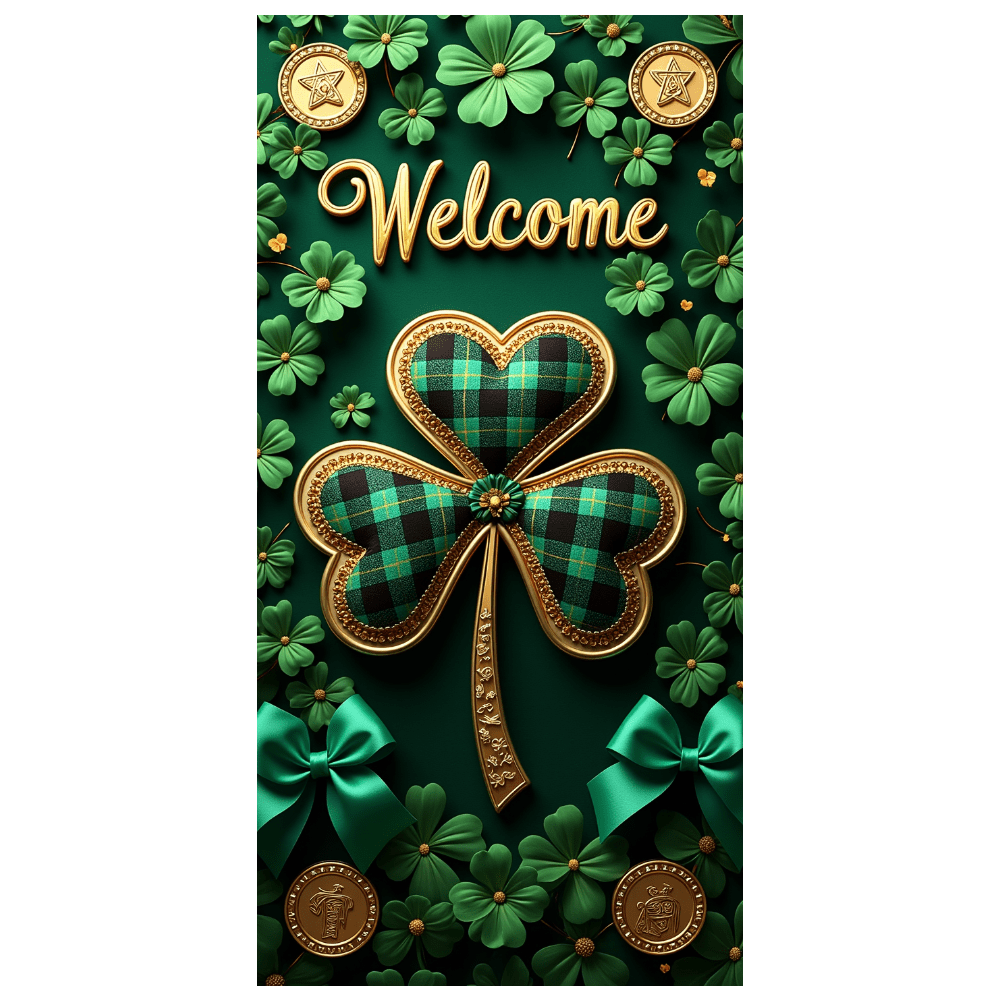 LUUFILx Welcome Clover Banner Door Decoration Backdrop for St Patrick's ...
