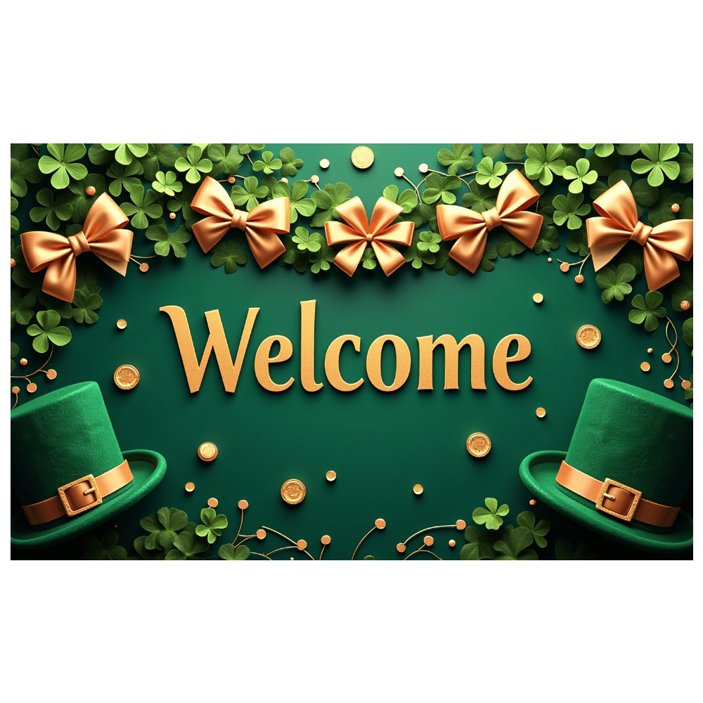 LUUFILx Welcome Clover Banner Door Decoration Backdrop for St Patrick's ...