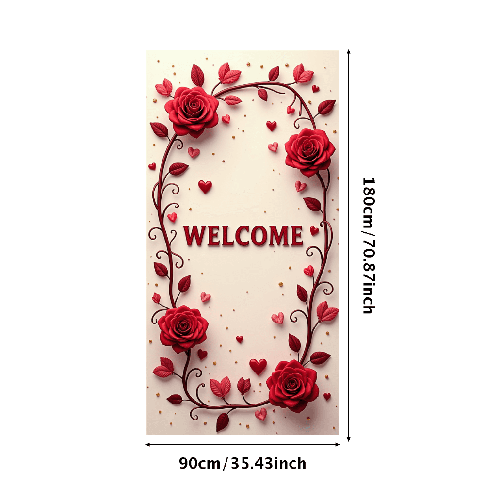 LUUFILx Welcome Floral Banner Roses Backdrop Party Background Venue ...