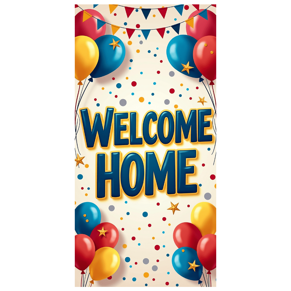 LUUFILx Welcome Home Banner Colorful Balloons and Confetti Party ...