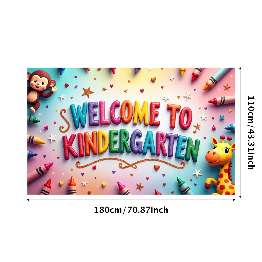 LUUFILx Welcome Kindergarten Party Backdrop Banner for Kids Classroom ...