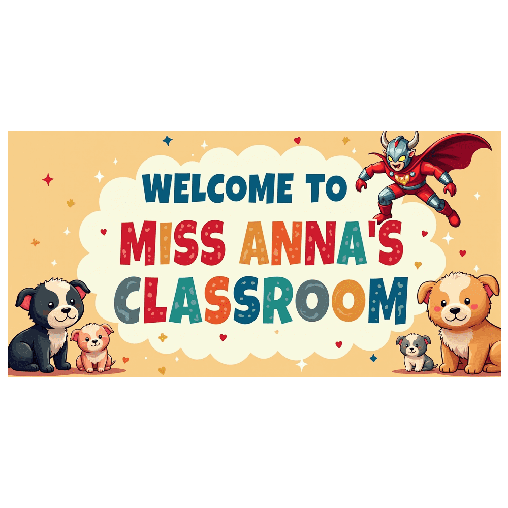LUUFILx Welcome to Miss Anna's Classroom Banner for Kids Party ...