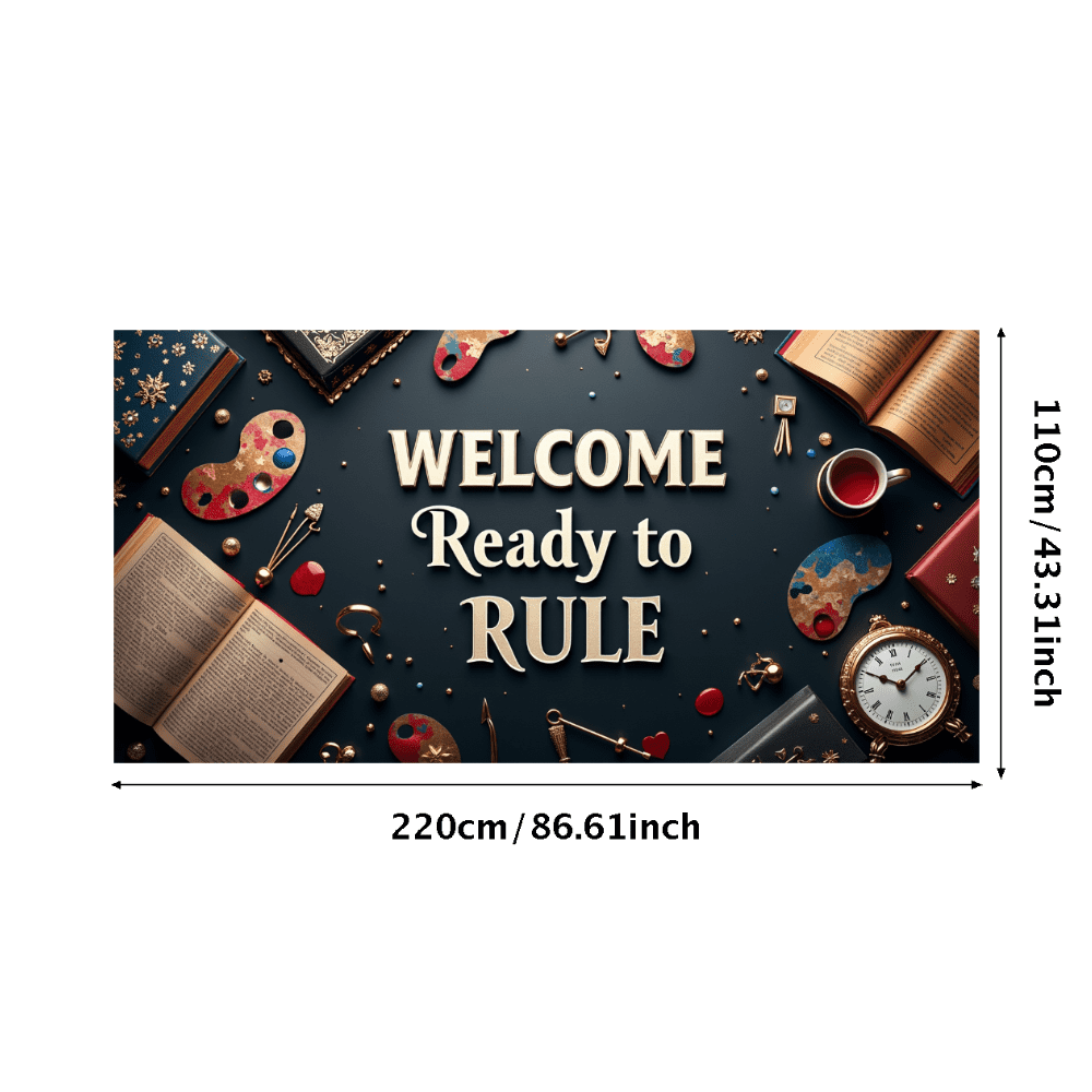 LUUFILx Welcome Ready to Rule Decorative Backdrop Banner for Graduation ...