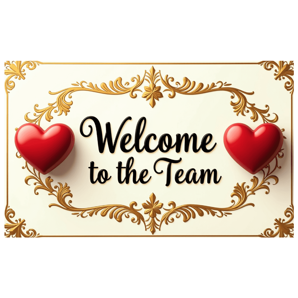 LUUFILx Welcome To The Team Banner Red Heart Design Decoration Ribbon ...