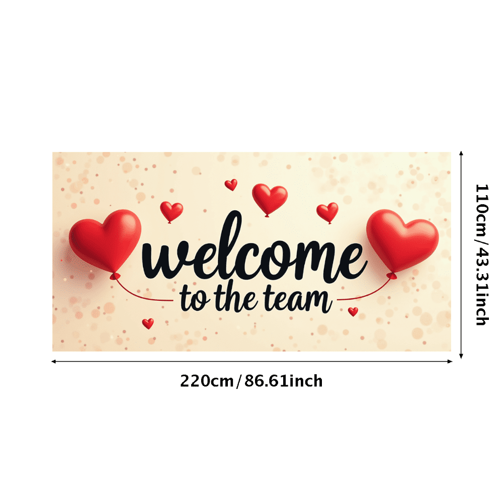 LUUFILx Welcome To The Team Banner Red Heart Design Decoration Ribbon ...