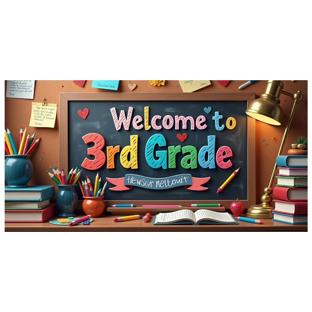 LUUFILx Welcome to 3rd Grade Backdrop Banner Classroom Decoration for ...