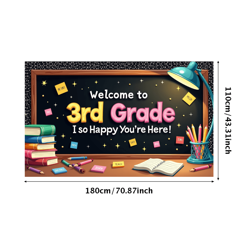 LUUFILx Welcome to 3rd Grade Backdrop Banner Classroom Decoration for ...