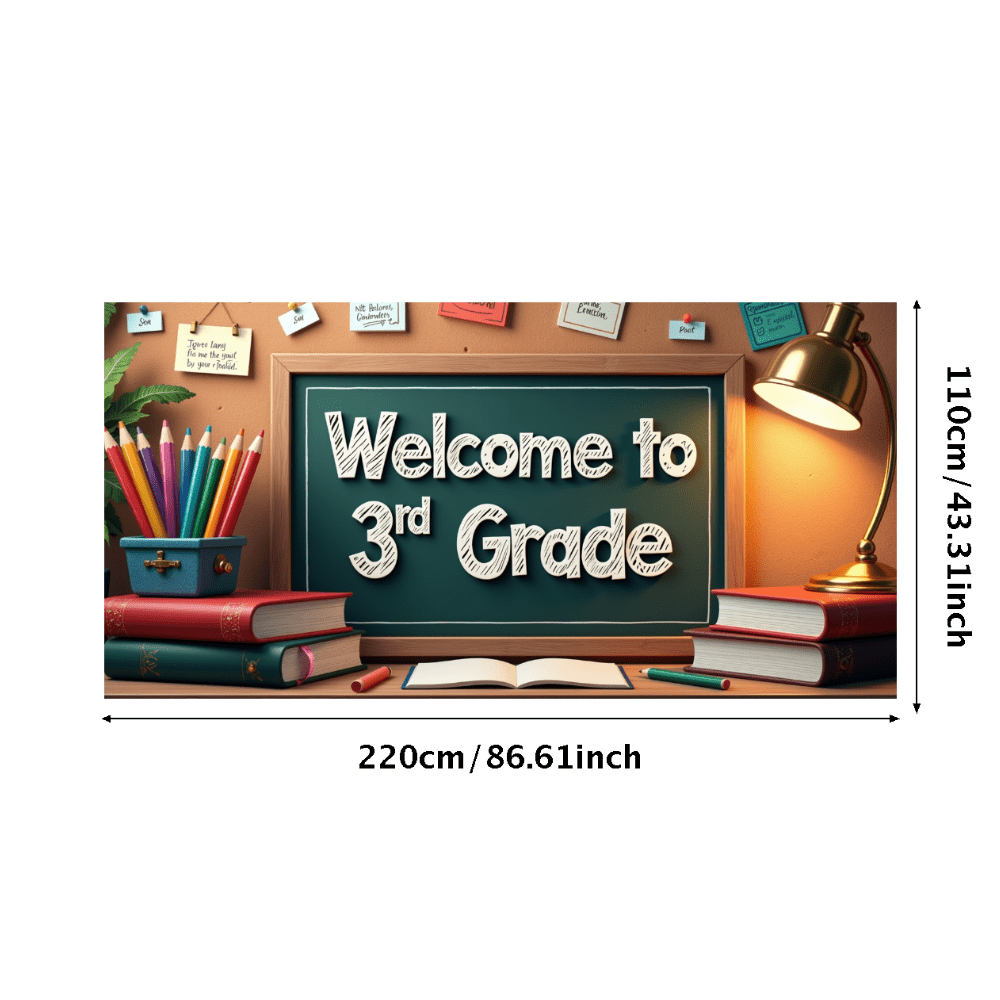 LUUFILx Welcome to 3rd Grade Backdrop Banner Classroom Decoration for ...