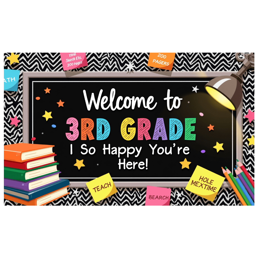 LUUFILx Welcome to 3rd Grade Backdrop Banner Classroom Decoration for ...