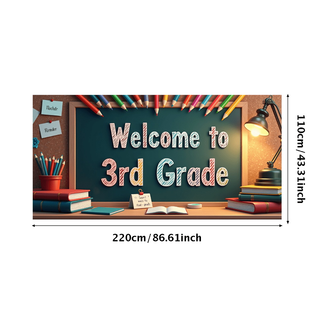 LUUFILx Welcome to 3rd Grade Backdrop Banner Classroom Decoration for ...