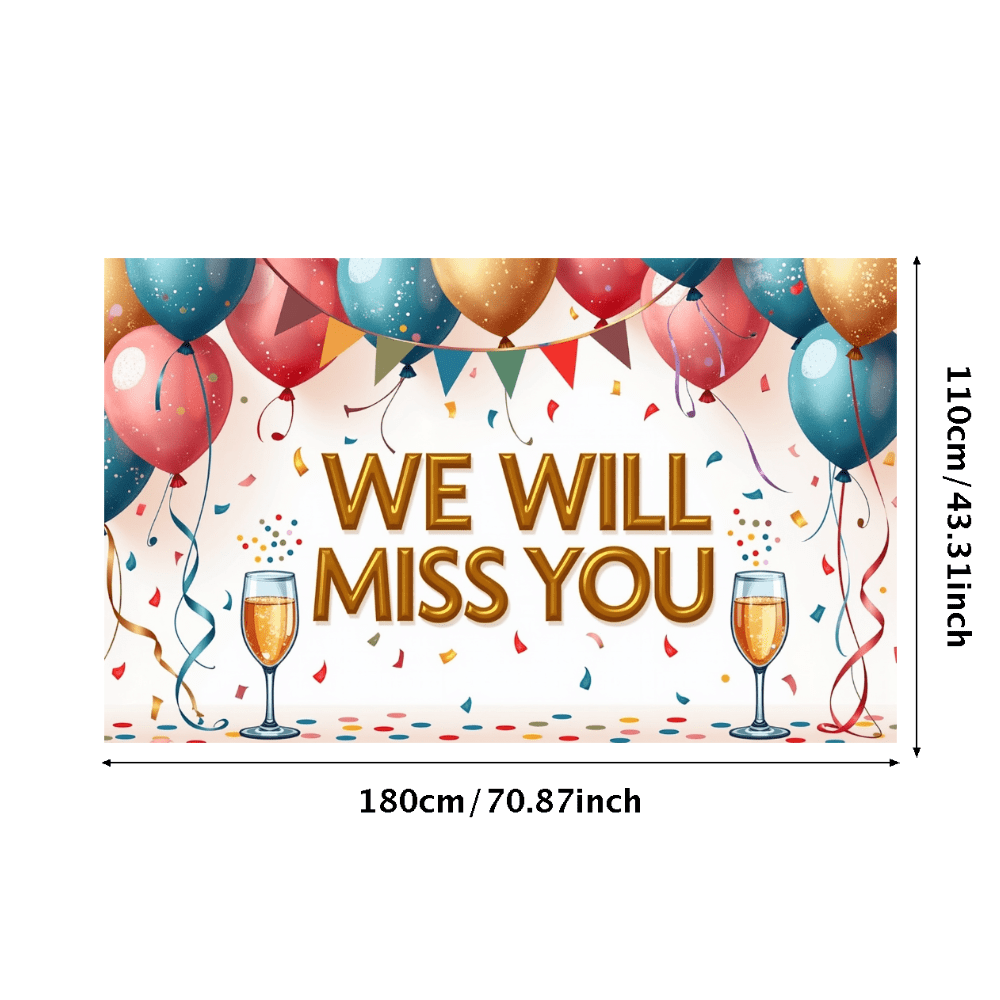 LUUFILx We Will Miss You Banner Farewell Party Decor Balloons Backdrop ...