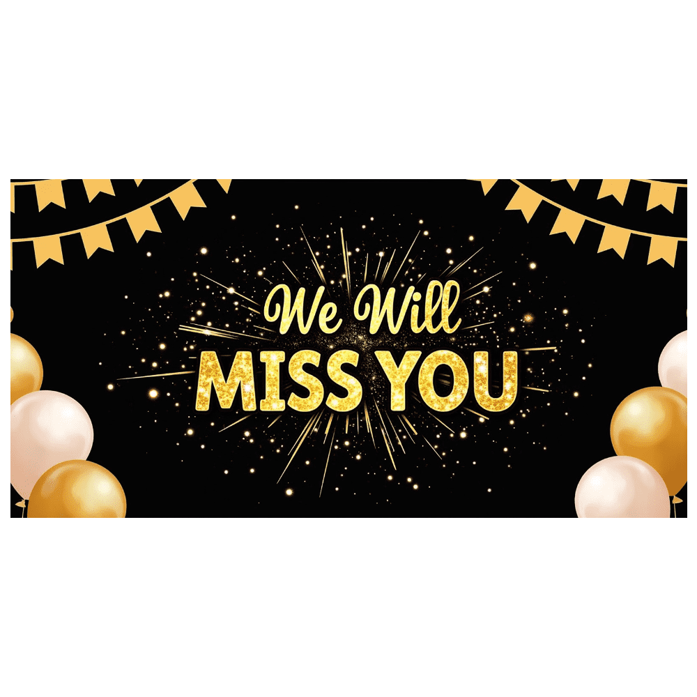 LUUFILx We Will Miss You Farewell Party Banner Gold Balloon Glitter ...