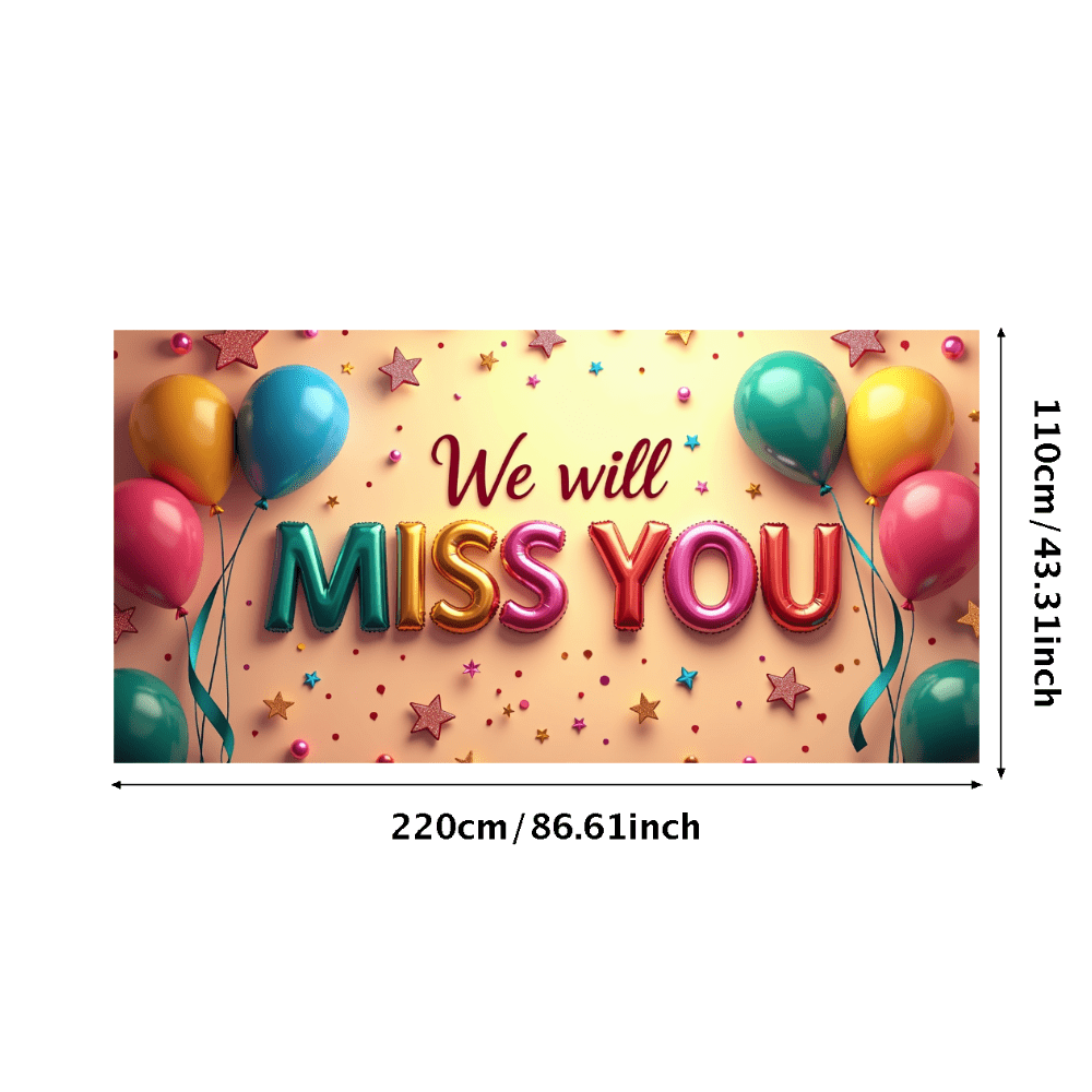 LUUFILx We Will Miss You Farewell Party Decorations Balloon Banner Colorful Backdrop Retirement ...