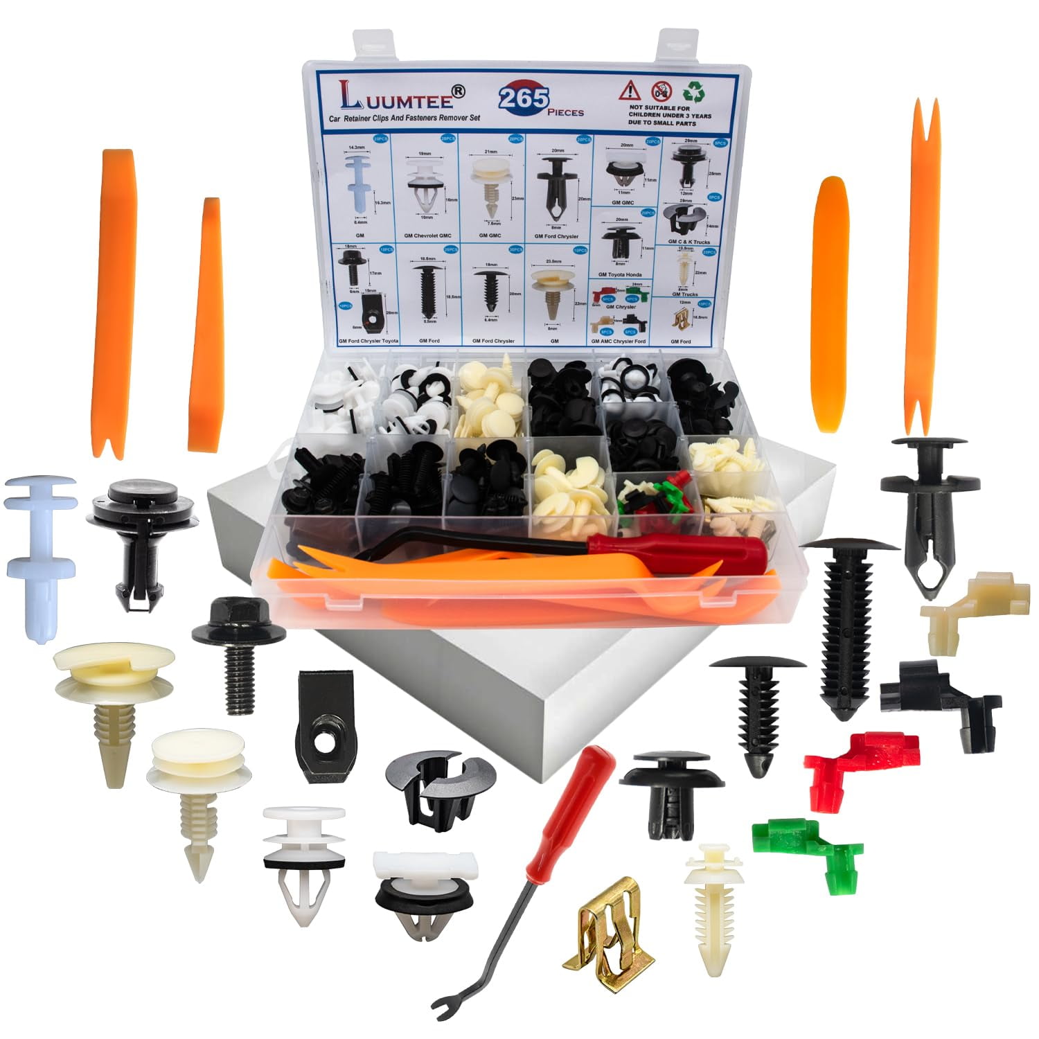 LUUMTEE 265PCS Car Door MMF7 Trim Panel Retainer Clips for GM Nylon ...