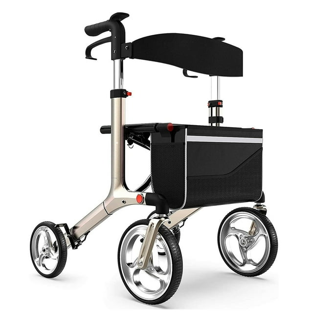 LUUQEE Wheeled walkers for Seniors, Wheeled Walker with Seat, 10"Large ...
