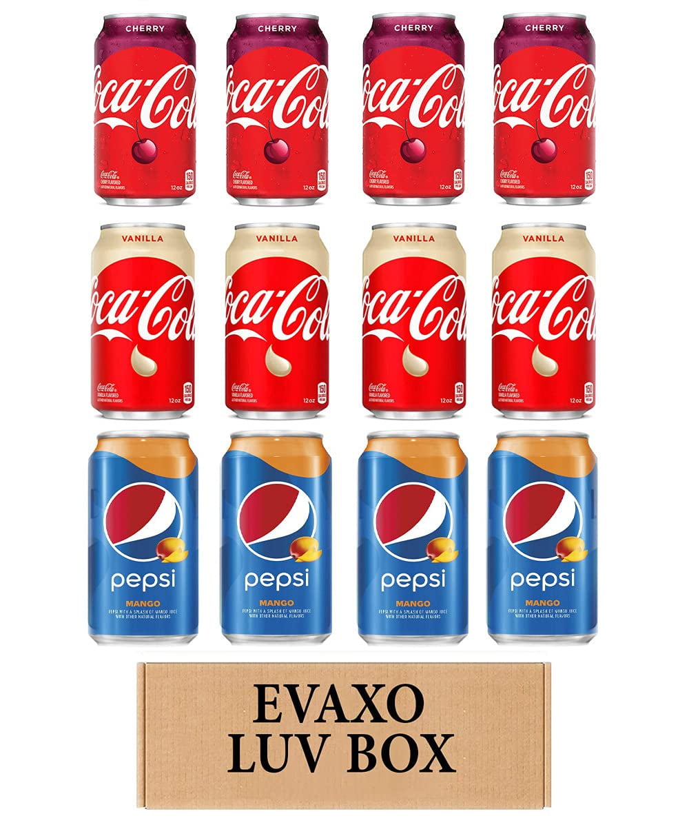 LUV BOX - Variety Soda Lovers 12 oz. Pack of 12 Cans , Coca Cola Cherry ...